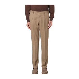 Pantaloni Torino Schwarze Wollfaltenhose - - Trousers - Herren - Beige - XL