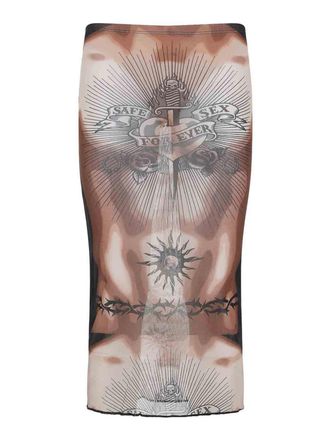 Jean Paul Gaultier Jupe Midi - Noir