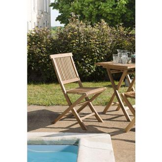 Macabane Macabane - fun - Ensemble de 2 chaises de jardin Java en bois Teck