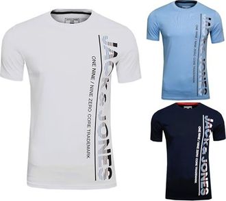Jack & Jones JJELOGO T-shirt &agrave; col rond SS25 Lot de 3, XXL
