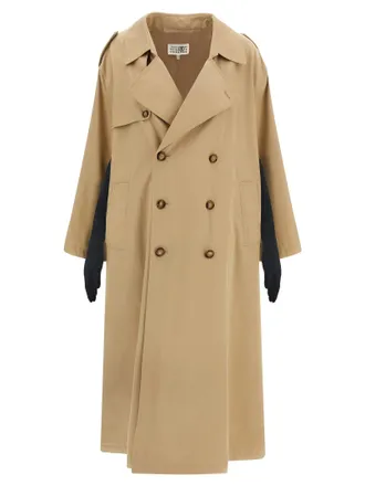 Maison Margiela Womens Beige Cotton Coat Clothing