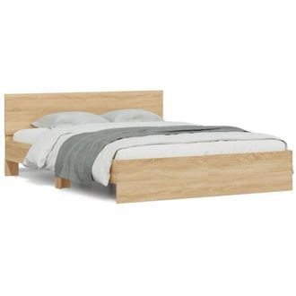 Les Tendances Cadre de lit avec t&ecirc;te de lit ch&ecirc;ne sonoma 140x190