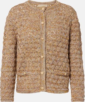 Valentino Cardigan en lin m&eacute;lang&eacute;