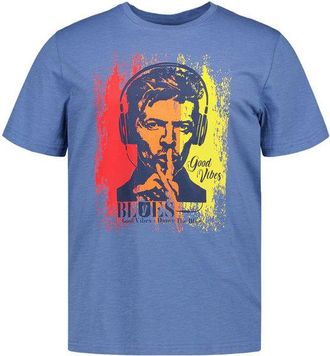 Ragman Herren T-Shirt blau Baumwolle