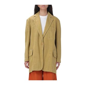 Max Mara Relaxed Baumwoll-Canvas-Blazer - - Jackets - Damen - Gelb - 2XS