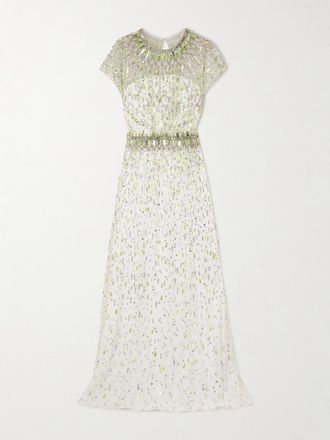 Jenny Packham Robe Du Soir En Organza À Ornements Lauretta - Vert