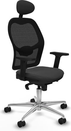 Piqueras y Crespo Jorquera B&uuml;rostuhl mit 2D-Armen, h&ouml;henverstellbarer Lendenwirbelst&uuml;tze und festem Kopfteil, ausgestattet mit 5 Positionen und injiziertem Schaumstoff,