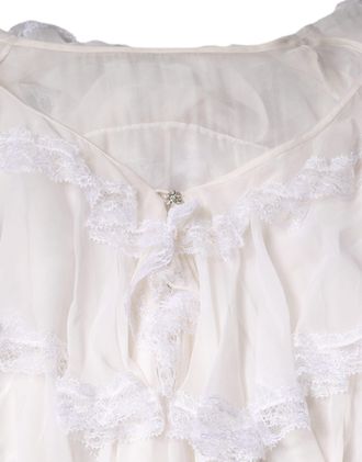 Dolce & Gabbana Lace Ruffle Blouse - White