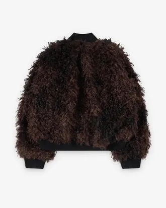 sacai Curly Faux Fur Jacket - Brown