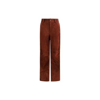 Salvatore Santoro Femme, Pantalons, Rouge, Taille: 38 FR Aged Suede Pantalons