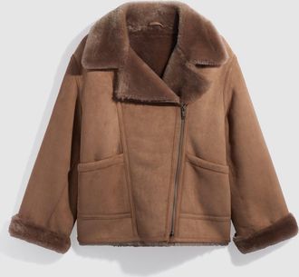 Gerard Darel Veste biker en peau lain&eacute;e -FIA - Cigare