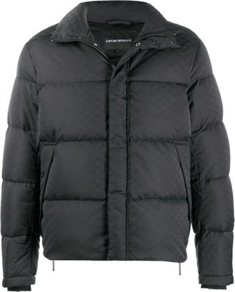 Emporio Armani Homme, Vestes, Noir, Taille: 2XL Nylon Short Down Jacket