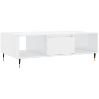 vidaXL Couchtisch Hochglanz-Wei&szlig; 104x60x35 cm Holzwerkstoff Vidaxl