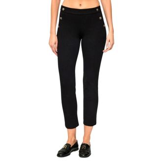 Liu Jo Femme, Pantalons, Noir, Taille: 36 FR Pantalon Skinny avec Boutons