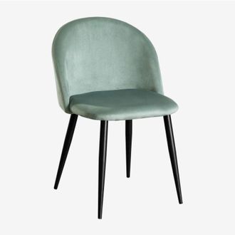 Sklum Sklum - lot 2 Chaises en Velours Kana Vert Sapin Noir