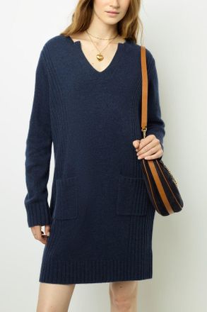 Gerard Darel Robe &agrave; col tunisien en laine et cachemire - SOFIA - Marine