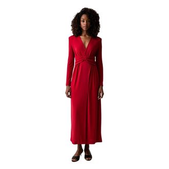 Twinset Robe longue drap&eacute;e - Femme - Robes - Rouge - Taille: 36 FR