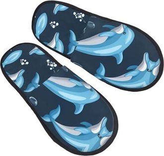 Generic L&eacute;g&egrave;re Pantoufles en Feutre imprim&eacute; de boules de dauphin Chaussures Respirant Chaussons Femme pour Homme Maison Hiver M