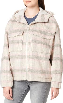 Tom Tailor Damen Jacke mit Karomuster 1033563, 30268 - Amber Pink Beige Check, XXL