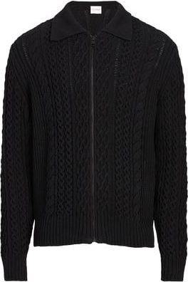 Closed Gilet zipp&eacute; en maille torsad&eacute;e de coton