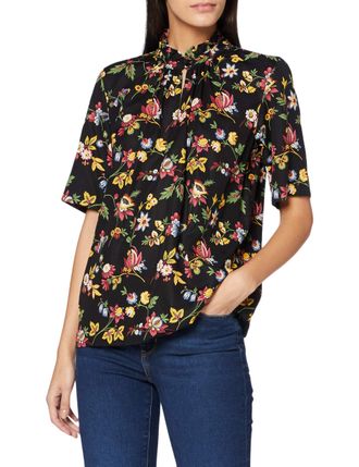 People Tree Damen Shirt Hemd, Schwarz, XS