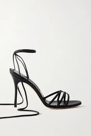 Manolo Blahnik Sandales En Cuir Leva 105 - Noir