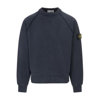 Stone Island Cotton Sweatshirt - - Sweatshirts & Hoodies - Herren - Blau - XL