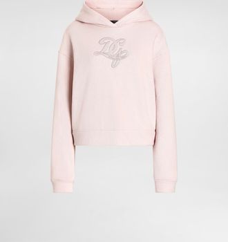 Dolce & Gabbana Jersey Hoodie With Embroidery - Frau T-shirts Und Sweatshirts Pink 46