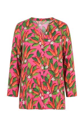 Angel Of Style Longbluse Bluse A-Linie florales Chili-Muster