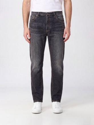 Dondup Jean droit taille mi-haute &agrave; cinq poches en denim de coton
