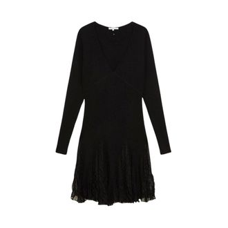 Patrizia Pepe Femme, Robes, Noir, Taille: 36 FR Robe Courte Trap&egrave;ze en Viscose