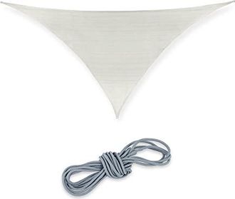 Relaxdays Sonnensegel dreieckig, 3x3x4,25 m, HDPE-Gewebe, UV-stabilisiert, konkav, Sonnenschutz mit Spannseilen, wei&szlig;