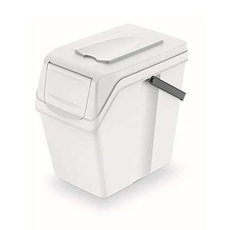 Prosperplast Sortibox aus Kunststoff, 25 l, mit Deckel in Wei&szlig;, 40,2 (L) x 24 (B) x 37,7 (H) cm