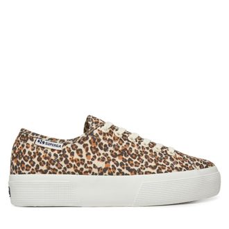Superga Sneakers Superga Platform Leopard Print Braun