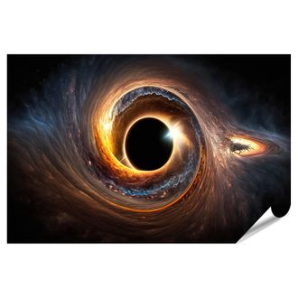 Islandburner XXL Bild Poster Schwarzes Loch Universum Wurmloch Galaxie Weltraum Schwarzes Loch Universum Wurm Premium Bilder Fotodruck