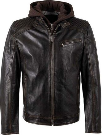 Mauritius Lederjacke Bikerjacke aus Lammleder mit abnehmbarer Kapuze