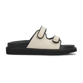 Kazar Monogramm-Slides aus Bast und Leder - - Shoes - Damen - Beige - 35 EU