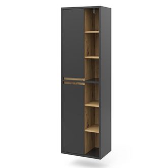 Vicco Badschrank Anthrazit Viola 50x170x33 cm - W&auml;scheschrank, Leichte Reinigung des Bodens Dank wandh&auml;ngender Montage