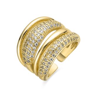 Luxenter Merima Ring mit 18-kar&auml;tigem Gelbgold, Metall, Zirkonia