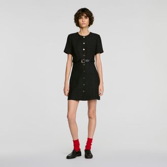 Sandro Tweedkleid im 2-in-1-Look