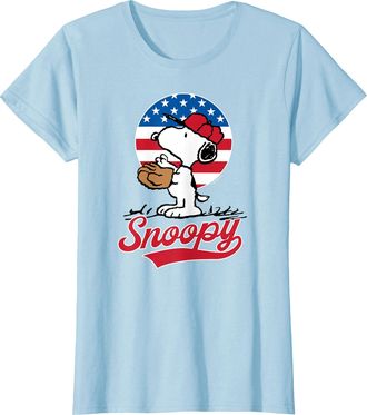 Peanuts Snoopy Americana Baseball T-Shirt