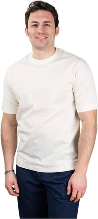 Circolo 1901 Homme, Tops, Blanc, Taille: L T-shirt &agrave; col rond