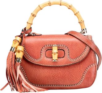 Gucci Sac &agrave; main &eacute;l&eacute;gant en cuir pr&eacute;-poss&eacute;d&eacute; avec franges - Femme - Pre-owned - Rouge - Taille: ONE Size