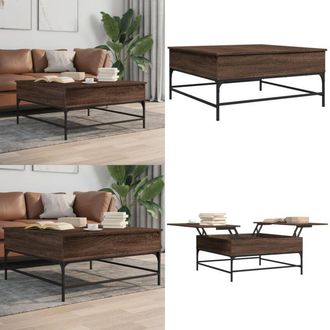 vidaXL Couchtisch Braun Eichen-Optik 95x95x45 cm Holzwerkstoff Metall - Couchtisch - Wohnzimmerstil - Eiche Optik - Holzwerkstoff - Metall - Home & Living