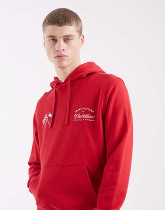 Tommy Hilfiger x Cadillac - F1 Speedometer - Sweat &agrave; capuche - Rouge