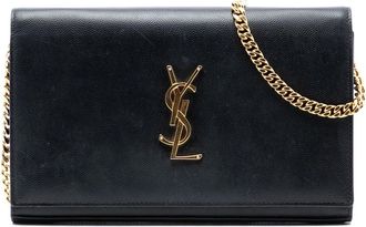 Saint Laurent Hobo Bags - Medium Grain De Poudre Monogram Kate Crossbody - Gr. unisize - in Schwarz - f&uuml;r Damen