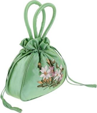 Frcolor OUNONA Paquet &agrave; Main &agrave; Poign&eacute;e Sup&eacute;rieure Brod&eacute; de Fleurs Mini Paquet de Mariage en Velours Polyester Brod&eacute; pour Courses et Usage Quotidien &Eacute;l&eacute;gant et