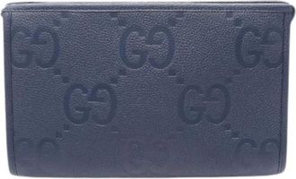 Gucci Pre-owned Jumbo GG Leather Clutch Bag - Homme - Pre-owned - Bleu - Taille: ONE Size