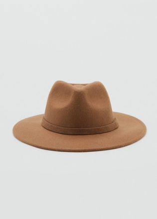 Mango Chapeau 100 % laine marron moyen - Femme - Taille unique - MANGO