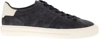 Hogan Low-Top Sneaker - Rebel Black Suede Trainers - Gr. 10_5 - in Beige - f&uuml;r Damen